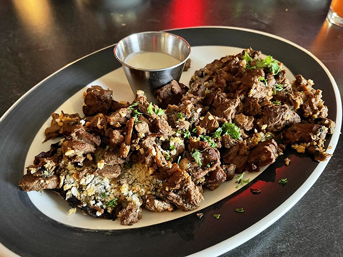 Tenderloin bites that make sharing nearly impossible. The dipping sauce is merely a formality&mdash;these morsels need no introduction.