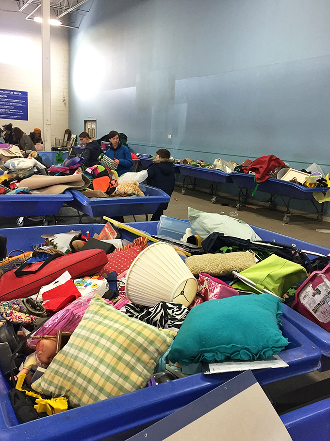 Textile treasure hunters dive deep into these colorful fabric mountains, where designer labels often hide beneath everyday castoffs.