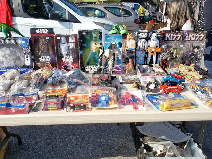 Star Wars figures stand at attention next to vintage toys, creating a time capsule of childhood memories that spans generations of play.