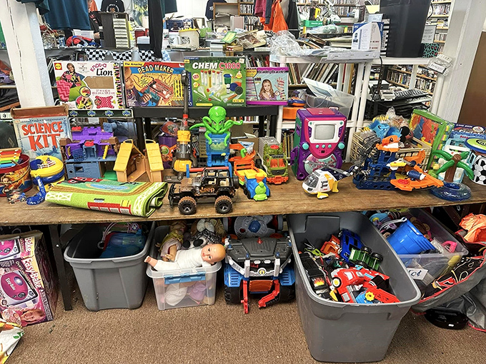 Yesterday's toys at yesterday's prices&mdash;where nostalgic parents and curious kids can discover that some playthings never needed batteries to deliver fun.