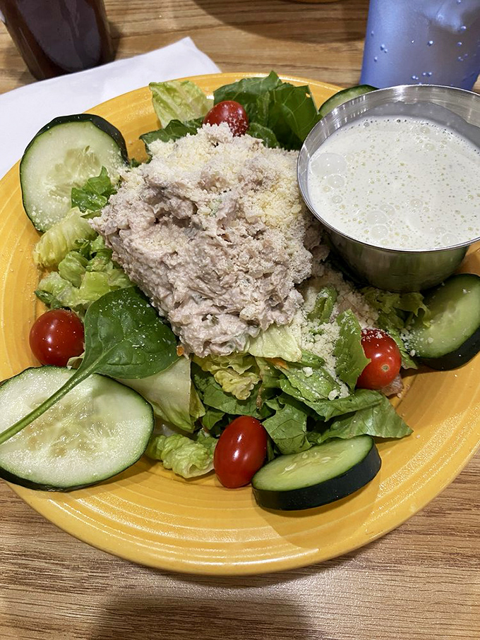 Even the salads here mean business &ndash; fresh greens, juicy tomatoes, and house-made tuna salad that puts your sad desk lunch to absolute shame.
