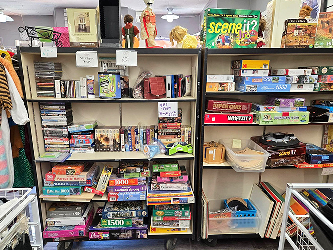 Board game heaven! Scene It, Monopoly, and puzzles galore &ndash; family game nights without breaking the bank.