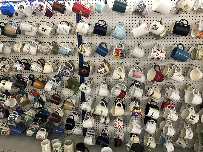 Mug heaven! Where your morning coffee can sip from a different vessel every day of the month without repeating or breaking the bank.