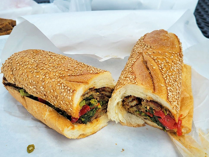 Even vegetarians get the royal treatment at Shank's. This veggie hoagie proves that plant-based can be just as indulgent.