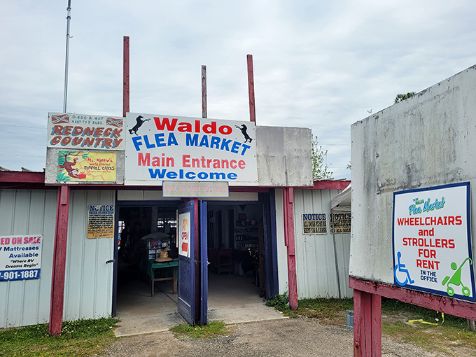 "Where's Waldo?" Right here at the famous Flea Market! Treasure hunters and bargain lovers find their paradise at this legendary North Florida institution.