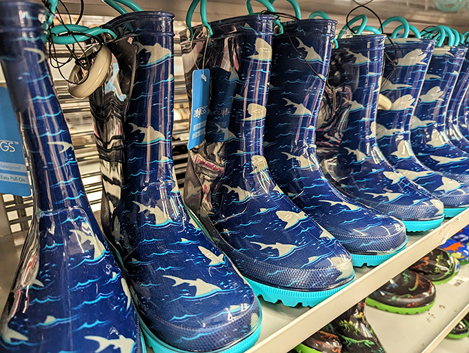 Who says practical can't be playful? These shark-patterned rain boots are ready to make splashing in puddles a stylish adventure.