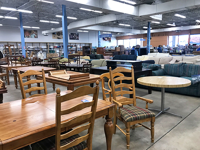 The furniture section stretches into the horizon - like an IKEA without the relationship-testing assembly instructions.