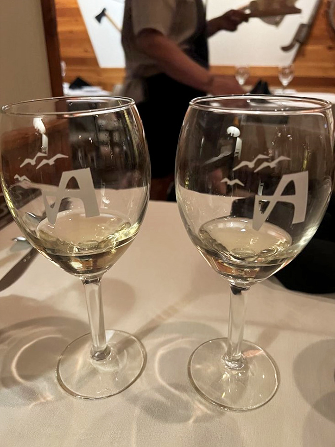 Wine glasses etched with Michigan's silhouette—because even your beverage should remind you you're experiencing something uniquely Great Lakes.