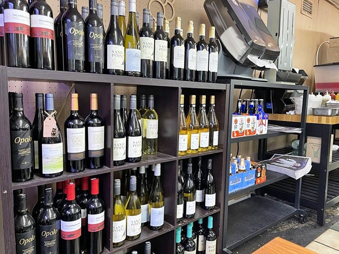 The wine selection proves Pinegrove isn't just about meat. These bottles stand ready to transform your steak dinner from excellent to transcendent.