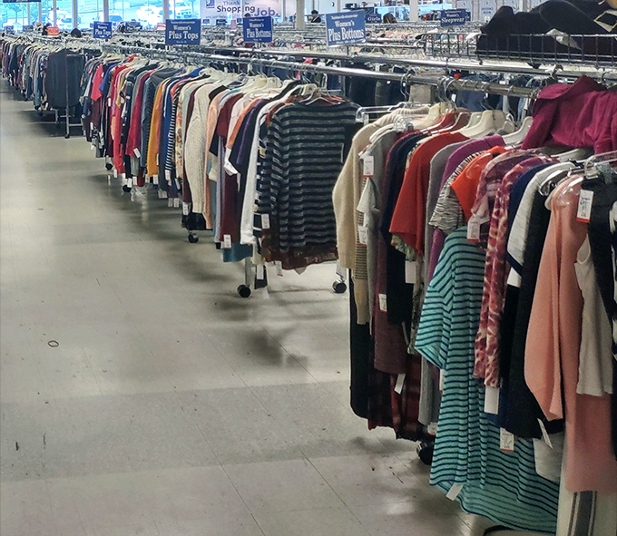 Racks upon racks of fashion potential. The runway models of Milan have nothing on the creative possibilities hanging here.