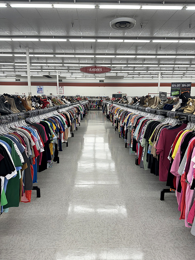 The women's section stretches toward infinity&mdash;a kaleidoscope of colors, patterns, and possibilities that would make Joan Rivers proud.