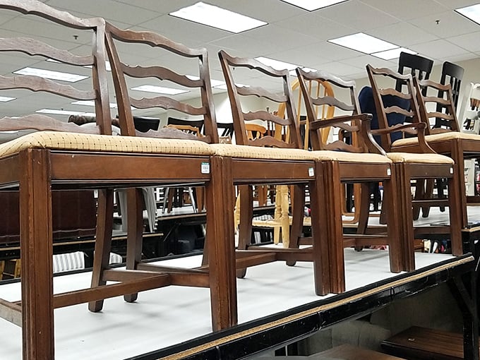Dining chairs with stories to tell, patiently waiting for their next dinner party conversation or family gathering to witness.