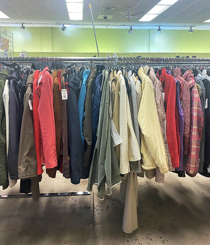 The jacket section offers a textile time machine, with styles spanning decades and ready for their comeback moment.