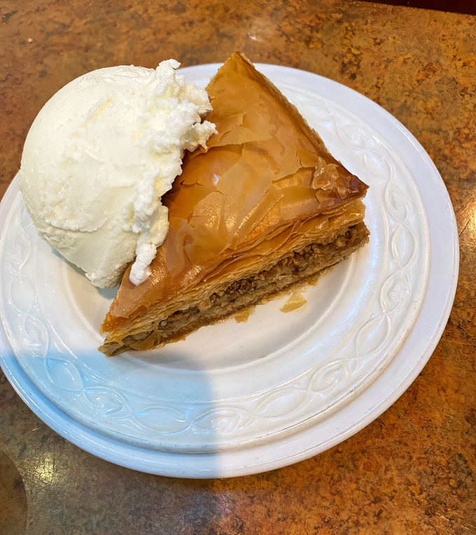 Baklava with ice cream&mdash;because sometimes one dessert isn't enough, and phyllo dough this flaky deserves a cool companion.