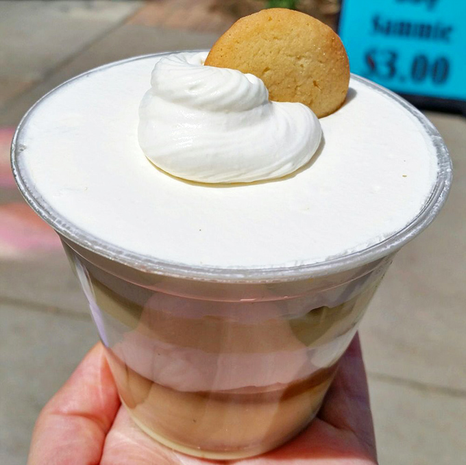 Banana pudding that makes you question why you've wasted time on lesser desserts. That vanilla wafer is the cherry on top.