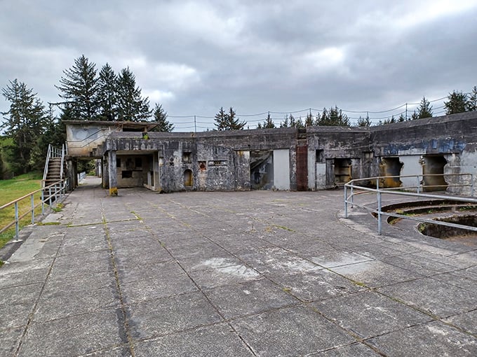 Battery Russell's weathered concrete tells tales of soldiers scanning horizons for enemy ships. The only invasion these days? Camera-wielding tourists and history enthusiasts. 
