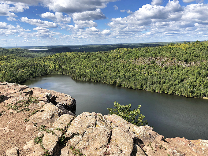 Bean Lake vista&mdash;where the forest meets water in a panorama so perfect it looks like Mother Nature's screensaver.