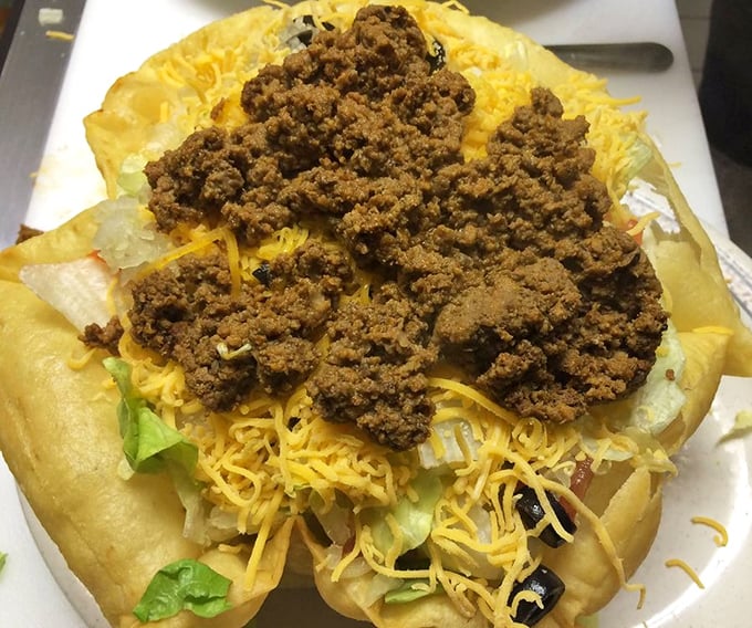 This taco salad mountain of goodness makes healthy eating look absolutely irresistible and downright delicious.