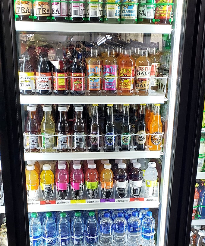 The beverage case offers the perfect sandwich sidekick &ndash; from nostalgic glass-bottled sodas to modern energy drinks for the post-lunch productivity boost.