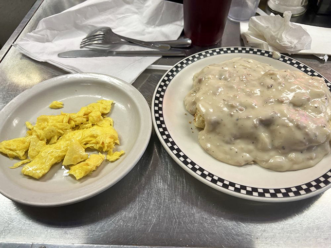 Biscuits and gravy &ndash; the comfort food equivalent of a warm hug from your favorite grandparent. This plate doesn't need a filter, just a hungry human.