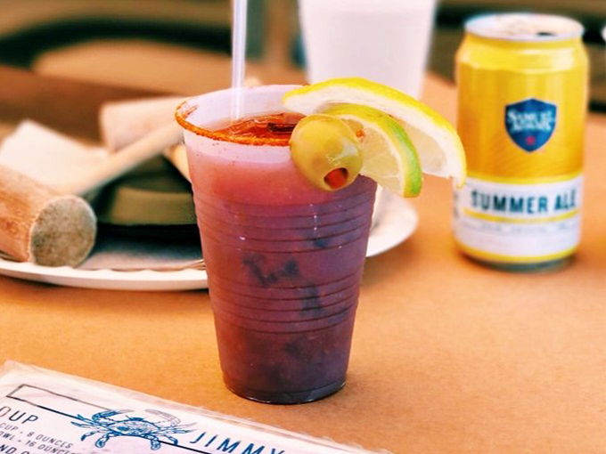 A proper Bloody Mary at Cantler's&mdash;garnished with citrus and served alongside summer ale&mdash;because sometimes crab needs a spicy liquid companion.