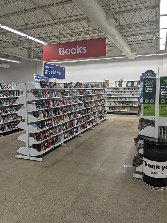 The book section: where literary adventures await at paperback prices. Buy four, get a fifth free—a deal even the most frugal bookworm can't resist.
