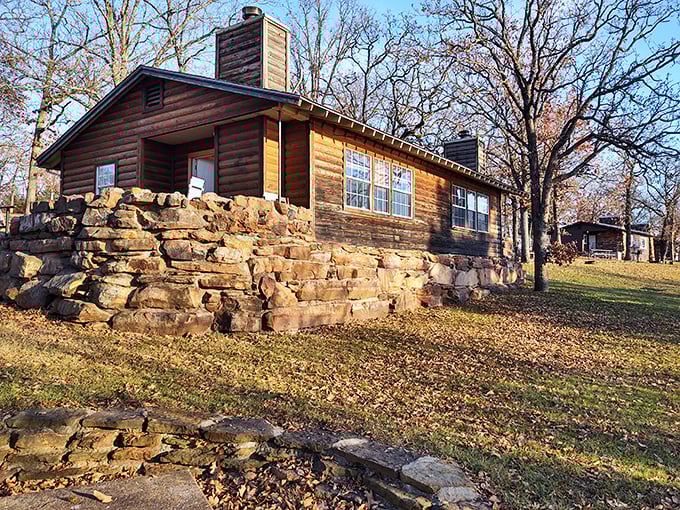 Rustic luxury in log cabin form. No need to rough it when you can enjoy nature with actual walls and a real bed.
