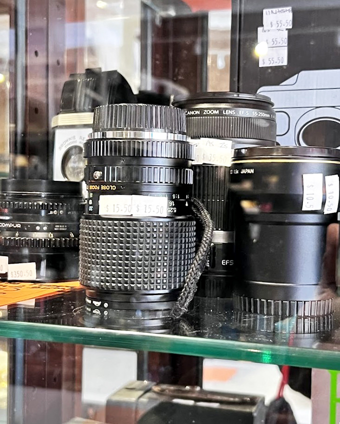 Camera lenses waiting for their next adventure&mdash;each one a time machine capable of freezing moments for future generations.