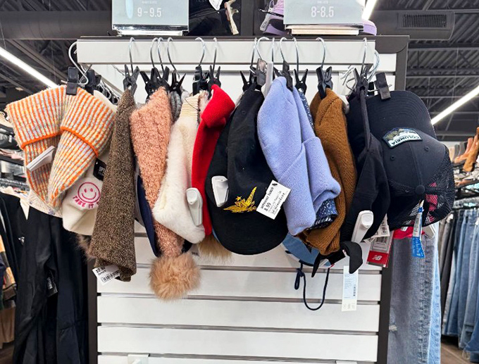 Headwear for every personality—from sporty caps to cozy beanies. That smiley face beanie is practically begging to brighten someone's winter day.