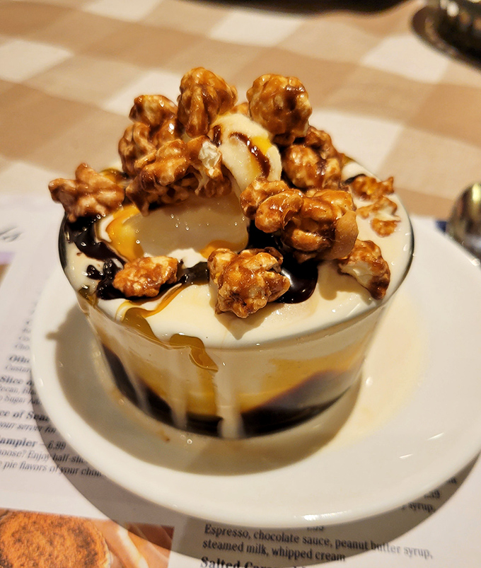 This sundae doesn't just speak to your inner child&mdash;it shouts at it with caramel popcorn that turns ice cream into an event.