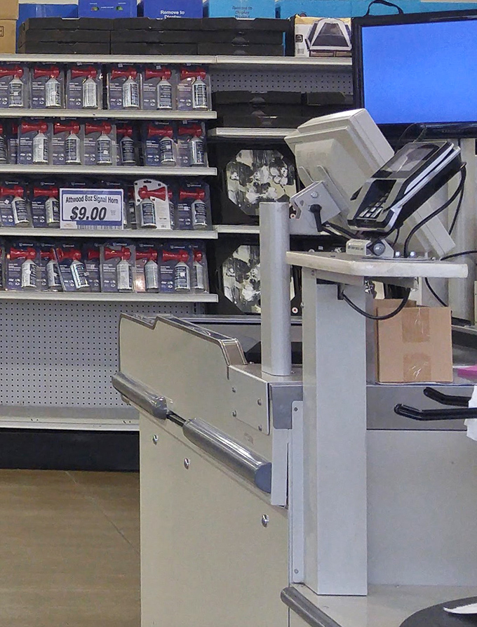 Where the magic happens&mdash;the checkout area where you discover just how much you've saved. The moment of truth in any discount shopping expedition.