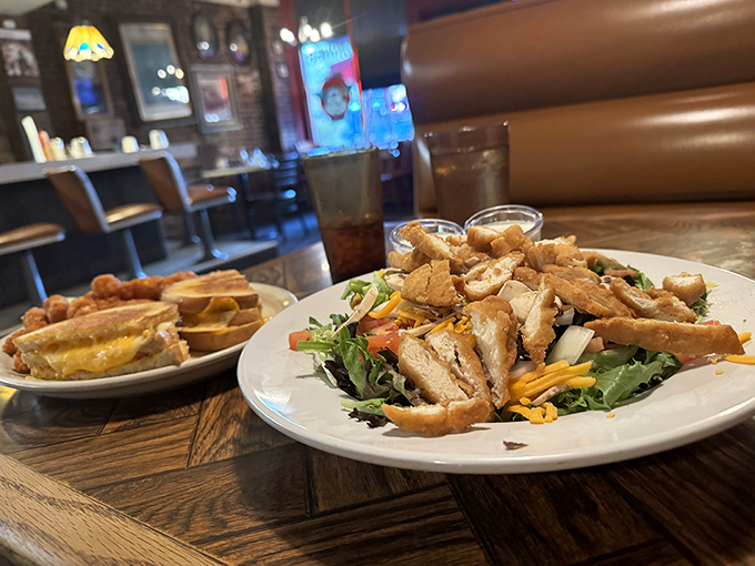 A chicken salad that doesn't apologize for being exactly what it is&mdash;generous, colorful, and completely devoid of pretension. The sandwich in the background is plotting to steal your heart.