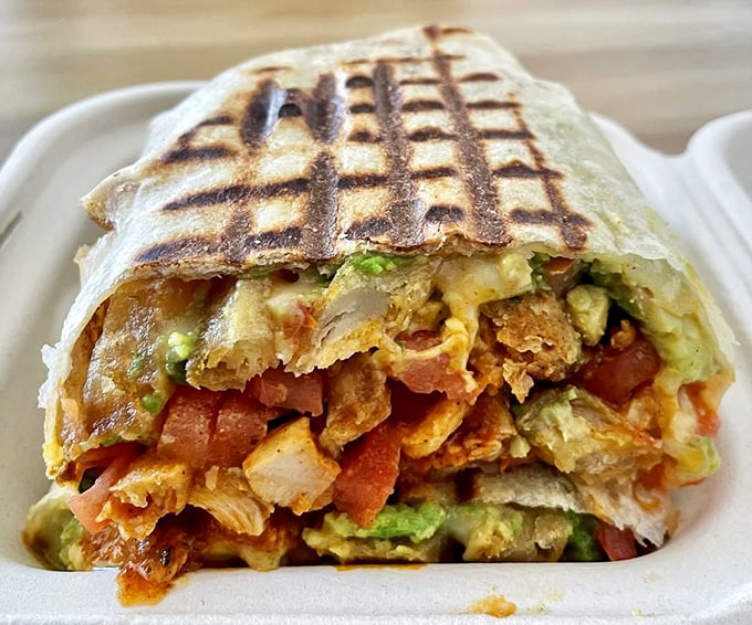 The chicken zapato, grilled to perfection, is what would happen if a quesadilla and a panini had a beautiful baby that went to culinary school.