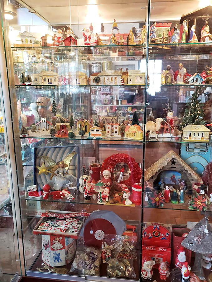 Christmas displays that span generations&mdash;from vintage Santas to miniature villages that make you feel eight years old again.