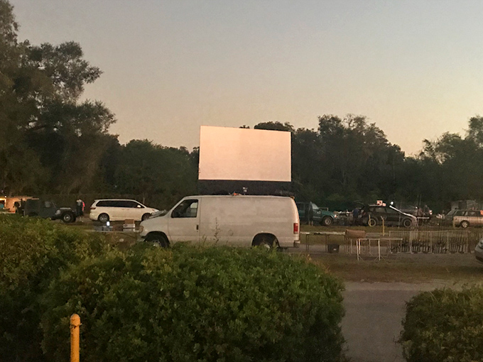 From this distance, you can almost hear the crackle of radio speakers tuning in and smell the buttery popcorn waiting at the concession stand.