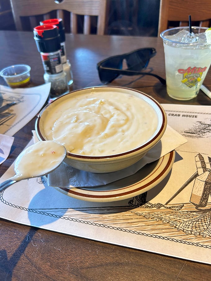 Cream of crab soup so velvety it could moonlight as a weighted blanket for your taste buds. Comfort in a bowl, Maryland-style.