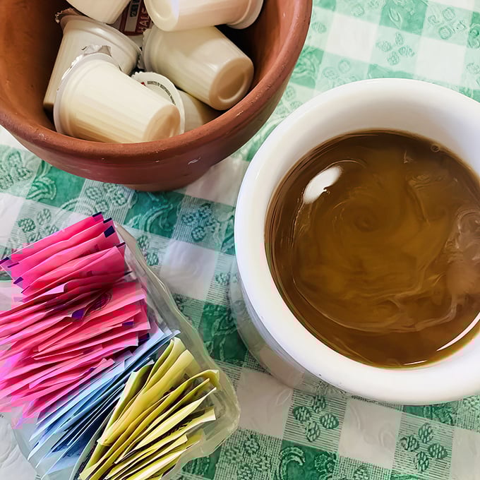 The coffee comes with free refills and zero pretension, served in mugs substantial enough to warm both hands on chilly Nebraska mornings.