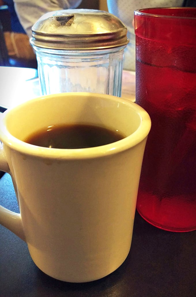 The humble diner coffee mug&mdash;steadfast companion to countless conversations, confessions, and contemplations. No fancy latte art needed here.