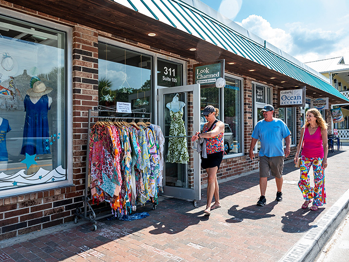 Flagler Avenue's boutiques display coastal fashion that somehow looks perfect here but slightly out of place when you wear it back in Ohio.