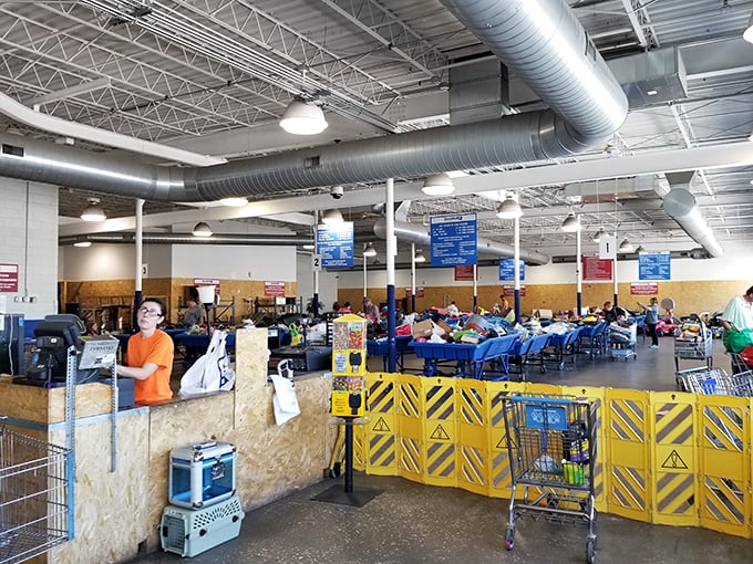 The checkout area &ndash; where treasures are weighed, not judged. Staff have seen it all, from the mundane to the magnificent, passing through on the recycling journey.