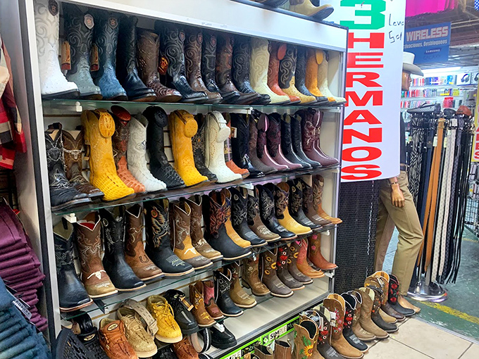 Boot country! Where cowboy meets vaquero in a leather wonderland. Each pair tells a different story—which one will be yours?