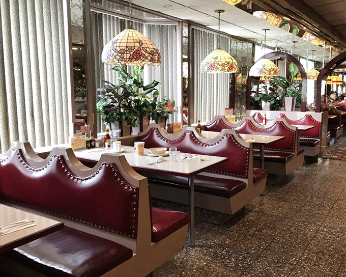 These booths aren't just seating&mdash;they're front-row tickets to the greatest show on earth: American diner culture, complete with Tiffany-style lamps.