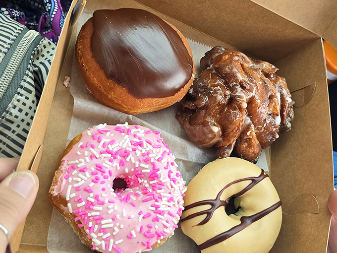 Donuts that would make Homer Simpson abandon Springfield. That chocolate-topped beauty isn't just a pastry&mdash;it's an edible work of art.