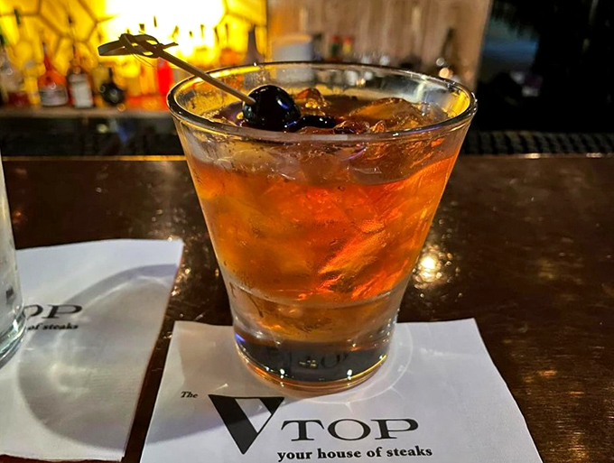An Old Fashioned that Don Draper would approve of, served with the kind of confidence only classic cocktail bars possess.