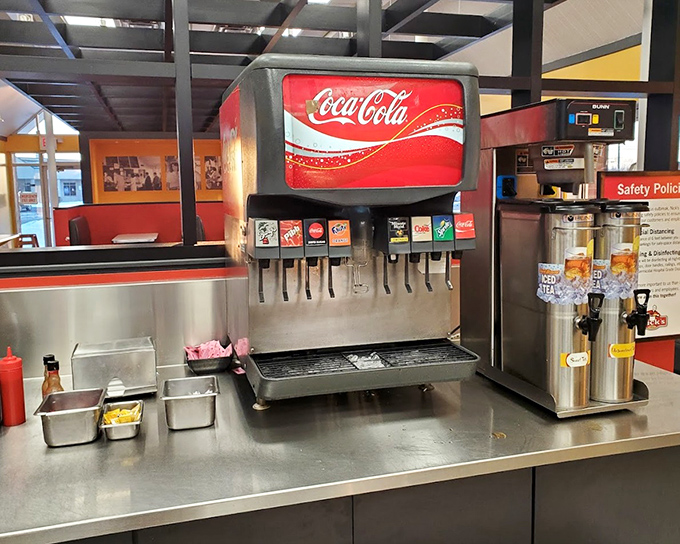 The soda fountain&mdash;where diet plans go to die and childhood memories come flooding back with every fizzy sip.