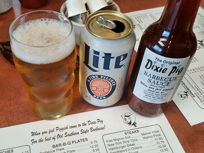 Cold beer, that signature sauce, and a menu promising "the best of Old Southern Style Barbecue." Some promises are actually kept.