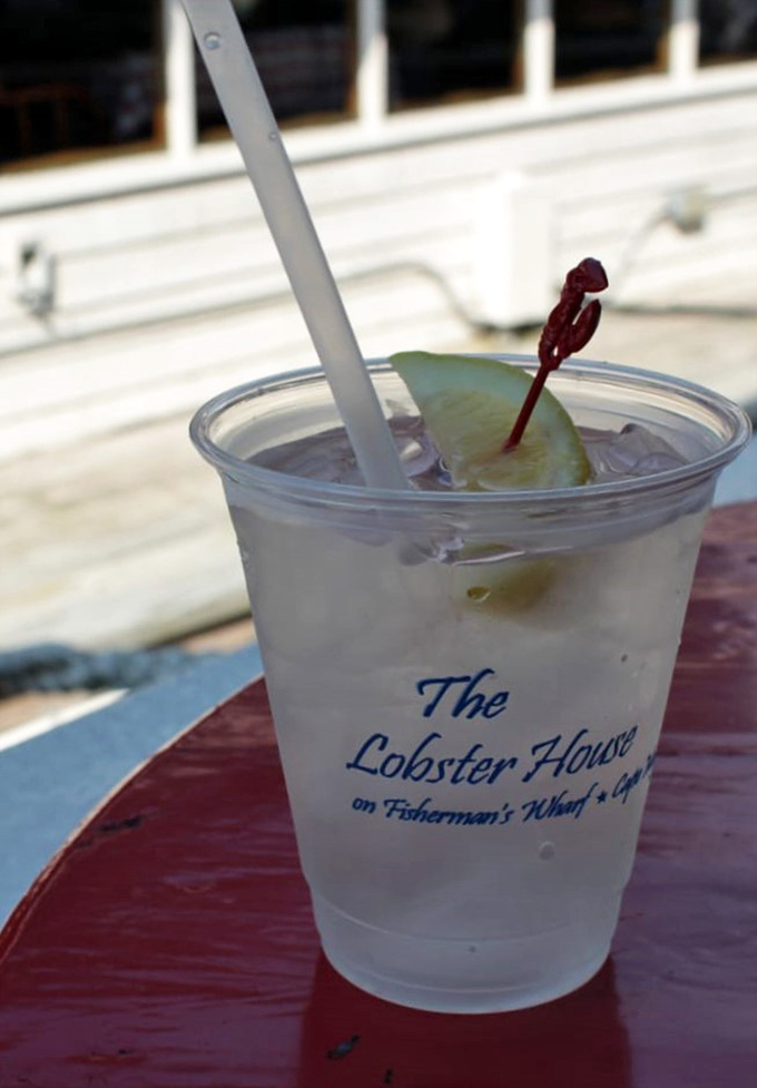 Not just a drink, but a vacation in a cup. The Lobster House knows that proper hydration is essential when embarking on a seafood adventure. 