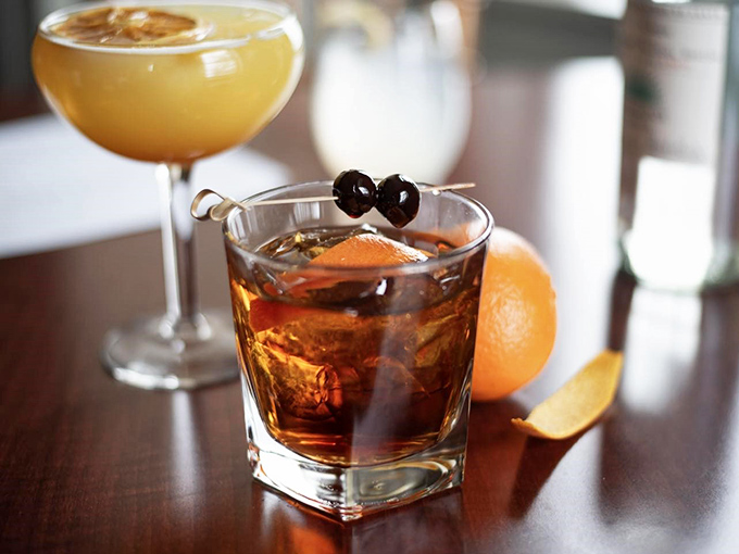 Cocktails crafted with the care of a Swiss watchmaker. That Old Fashioned with cherries is practically begging to be sipped slowly while plotting your next meal here.