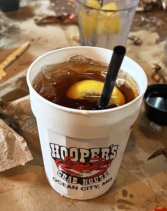 The famous Hooper's cup&mdash;half souvenir, half delivery system for their legendary Orange Crush cocktails. Maryland summer in liquid form!