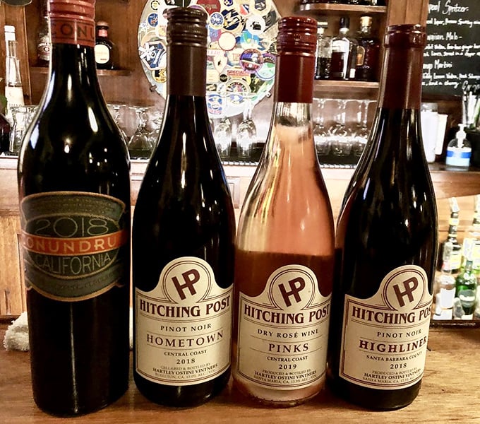 The Hitching Post doesn't just serve wine; they make their own. These bottles aren't just accompaniments to your meal&mdash;they're part of the story.